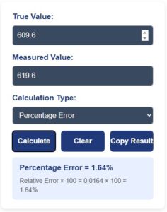 Error Calculator: Percentage, Absolute, Relative