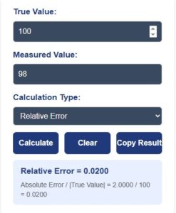 Error Calculator: Percentage, Absolute, Relative