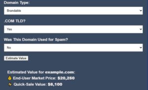 Free Domain Value Calculator - Appraisal Tool